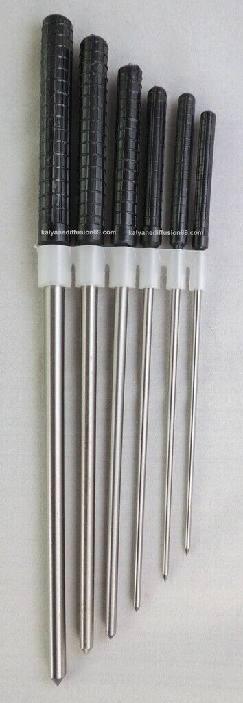 Assortment SET of 6 smoothing broaches with plastic handle ø 2.20 to 6. ...