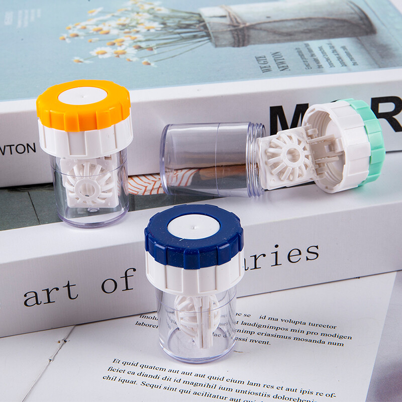 Contact Lens Cleaner Case Box Manual Rotation Type Storage Holder ...