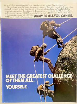 Army. Be All You Can Be. Vintage 1988 Magazine Ad | eBay