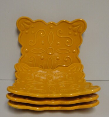 Home & Garden Party TUSCAN HOME Square Salad Plates SOLD AS A SET OF ...