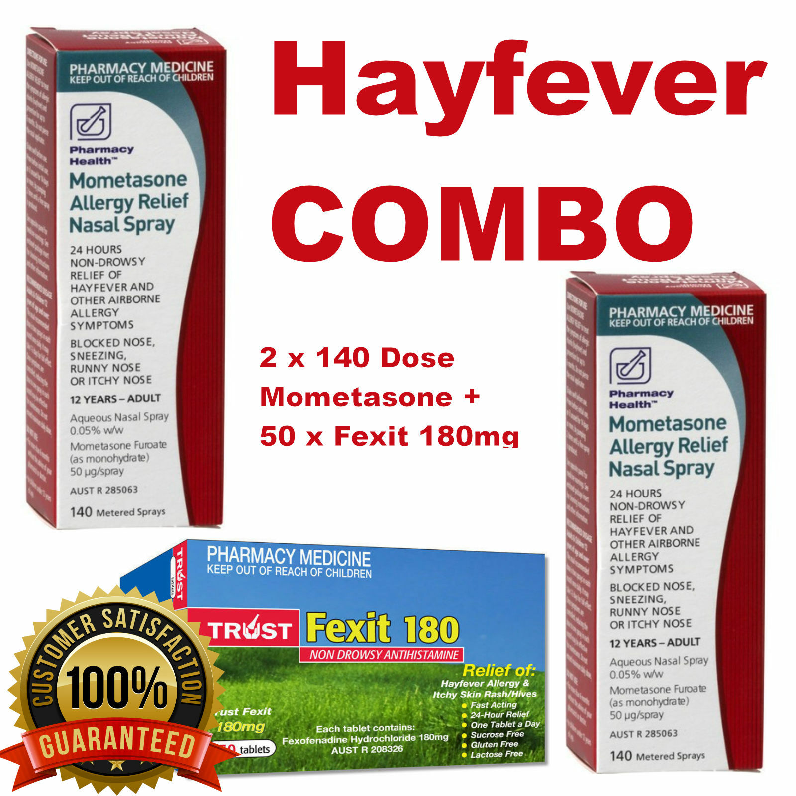 Fexit 180mg Fexofenadine + Nasal Spray Combo M0metasone - Hayfever ...
