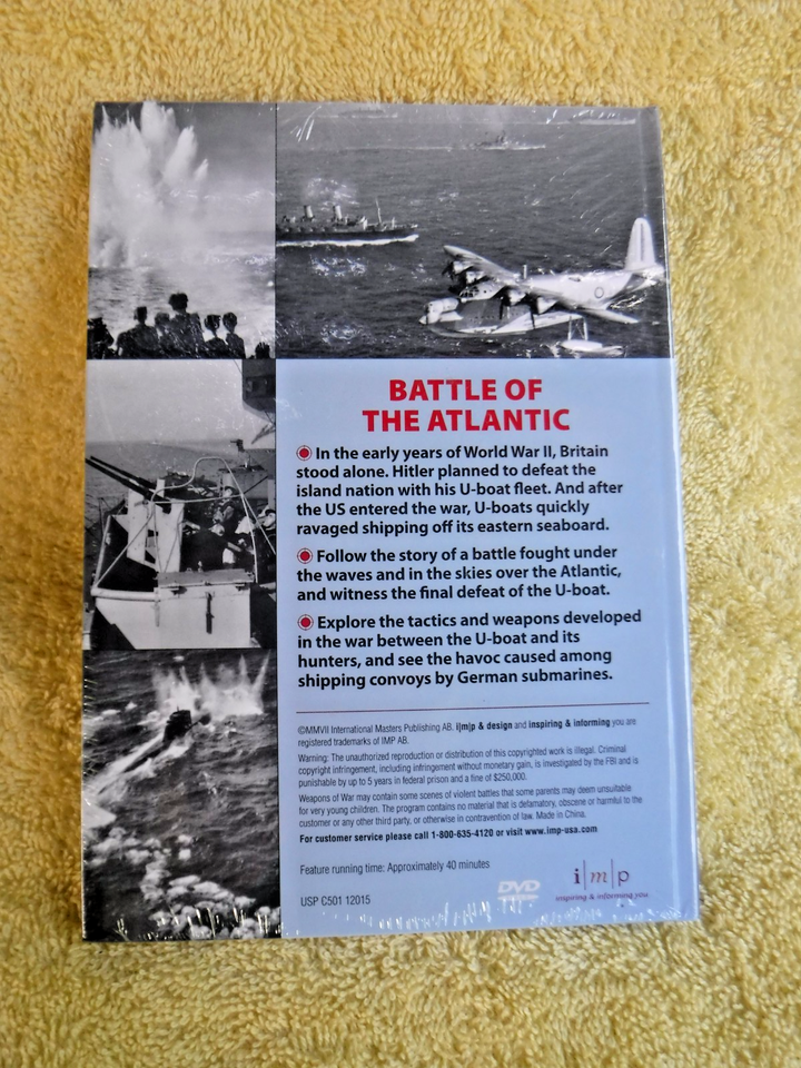 NEW/SEALED DVD + BOOK, WEAPONS OF WAR: BATTLE OF THE ATLANTIC/SEA WAR ...