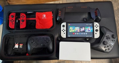 Nintendo Switch OLED Console Bundle, Red Rare Joycons, Pro Controllers ...