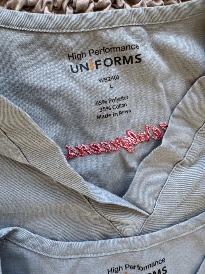 Two Walgreens Scrub Top Women’s L Gray Pockets V-Neck Uniform WB2400 | eBay