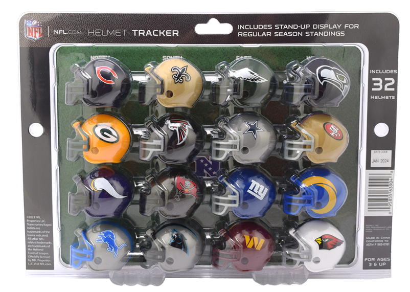 NFL Mini Helmet Tracker w/All 32 Teams - Includes Season Standings ...