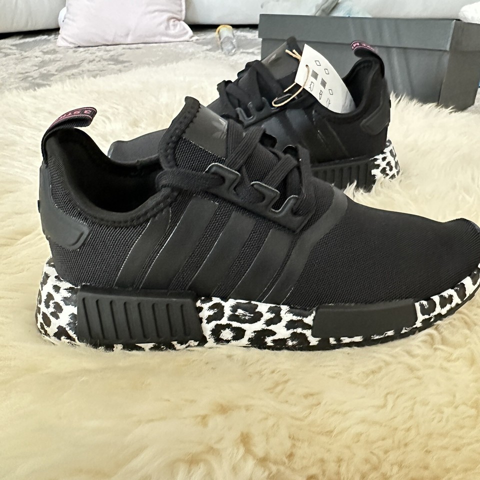 Adidas Nmd R1 Boost Leopard Print Black White Pink Women's Shoes GZ1622 ...