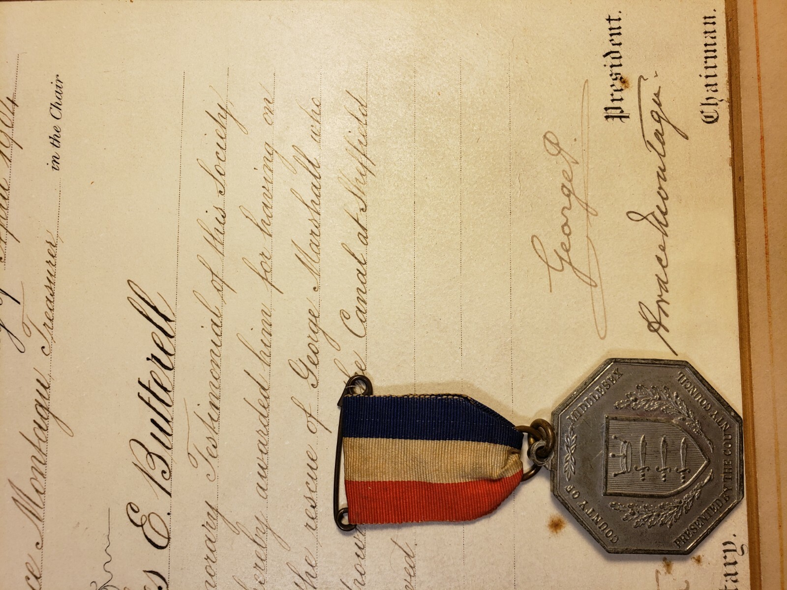 KING GEORGE V AUTOGRAPH HAND SIGNED CERTIFICATE 1904 & SILVER JUBILEE ...