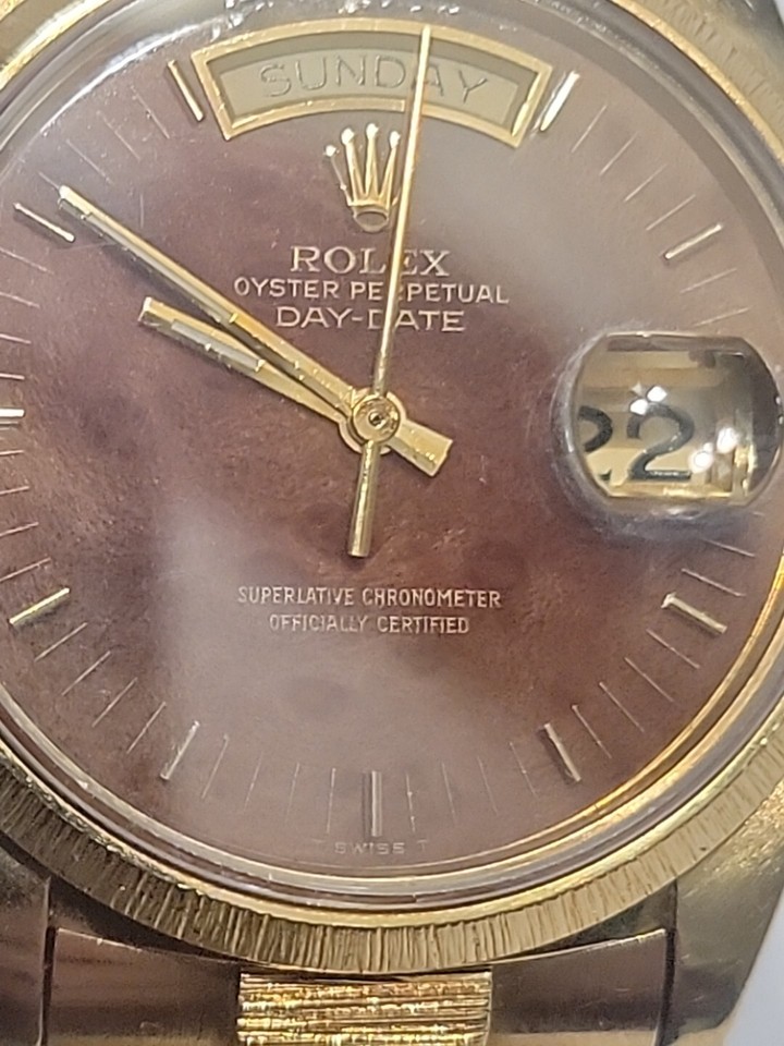 ROLEX PRESIDENT 18078 BIRCH BURLWOOD DIAL VINTAGE FACTORY ORIGINAL ...