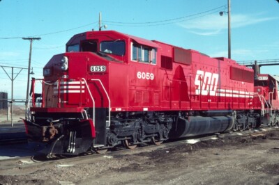 SOO 6059 SD-60M BENSENVILLE IL (SOO LINE) ORIGINAL SLIDE 12-06-89 T21-3 ...