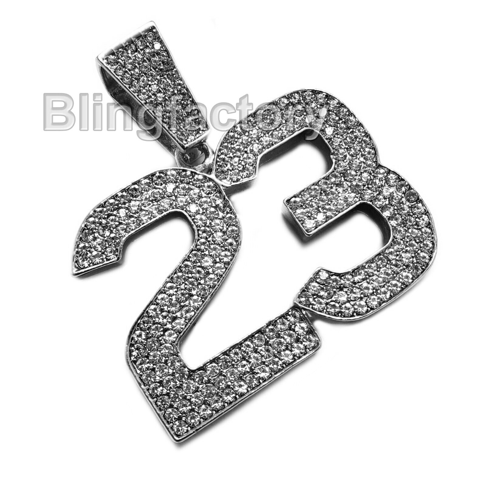 Hip Hop Iced Silver Tone Number 23 & 20" Iced Rollie Link Choker Chain ...