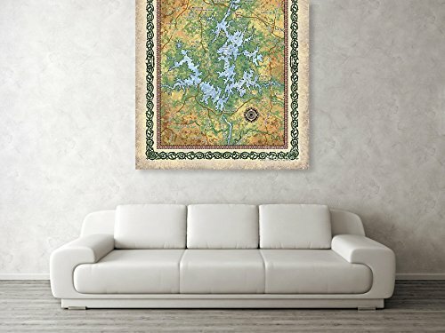 Lake Martin Alabama Map Art Print Poster Vintage Artwork Wall Home ...