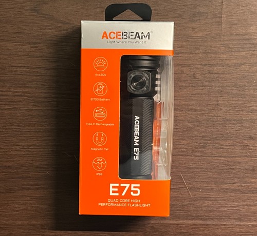 NEW MODEL: Acebeam E75 Black w/ CREE XP-LR LEDs Flashlight, 4500lm, 48 ...