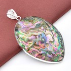 Sale Natural Oval Cut Abalone Shell Silver Necklace Pendant | eBay
