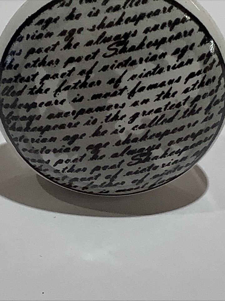 Shakespeare Writing Ceramic Cabinet Drawer Pull Handle Knob | eBay