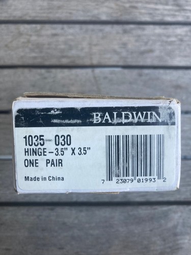 Baldwin Brass Hinge 1 Pair #1035-030 New Brass 3.5" x 3.5" New in Box. | eBay