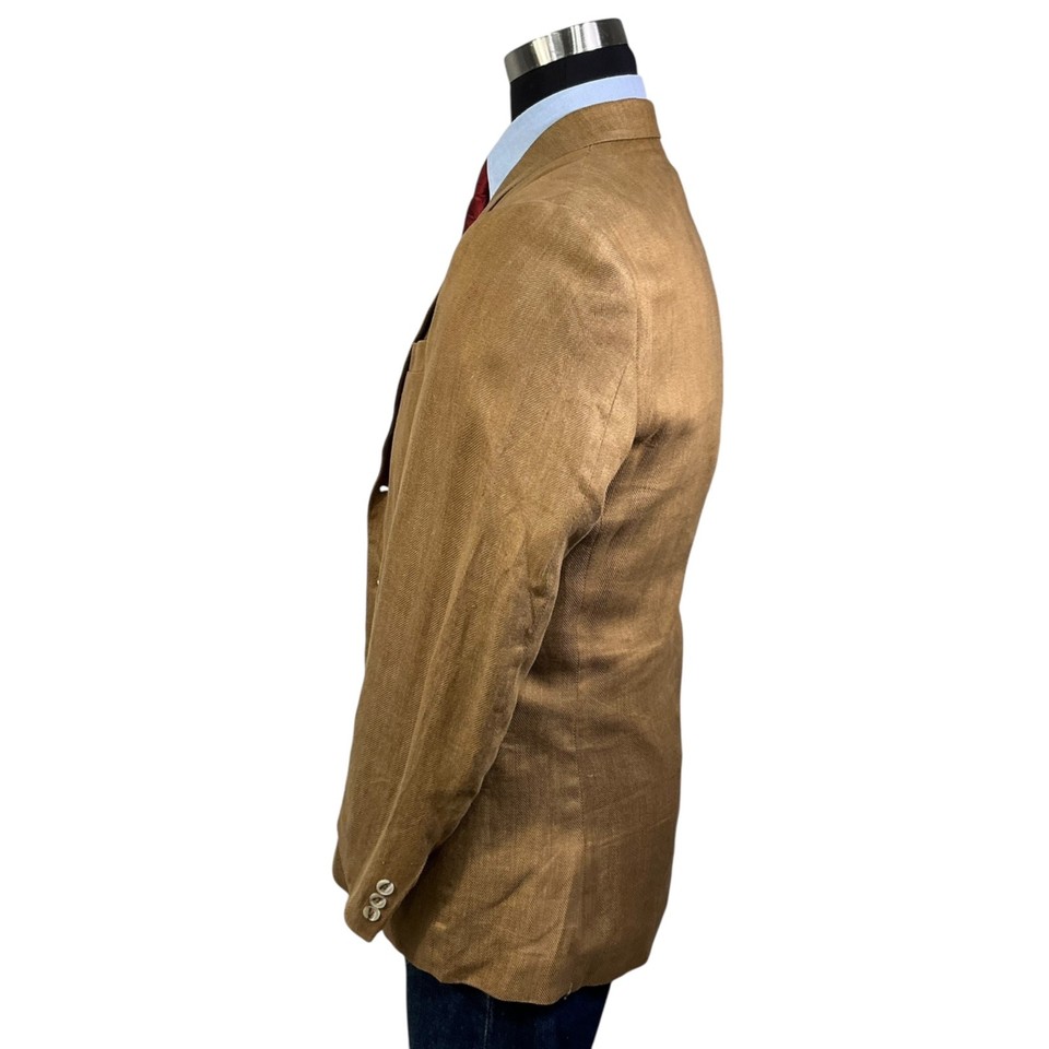 S 40R J Rigging New River Golden Brown Herringbone Suit Jacket Sport ...