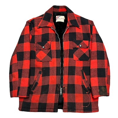 Vintage 70s Thrashed Rappers Washington Manufacturing Red Plaid Jacket ...