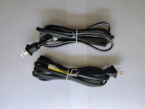 Two Pack 2 Prong 5 ft Power Cord LOROM LR-02B 7A 125V Polarized x2 ...