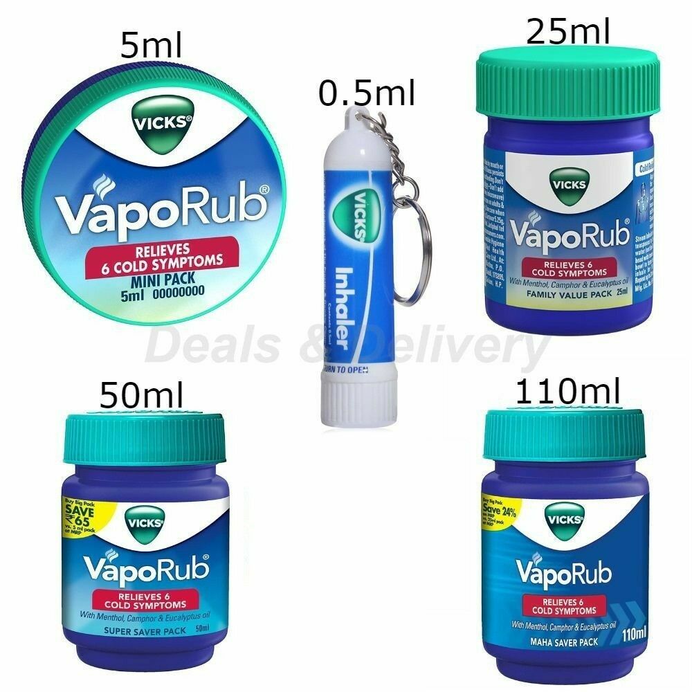 Vicks VapoRub Vapour Rub Congestion Cold Headache Relief Menthol ...
