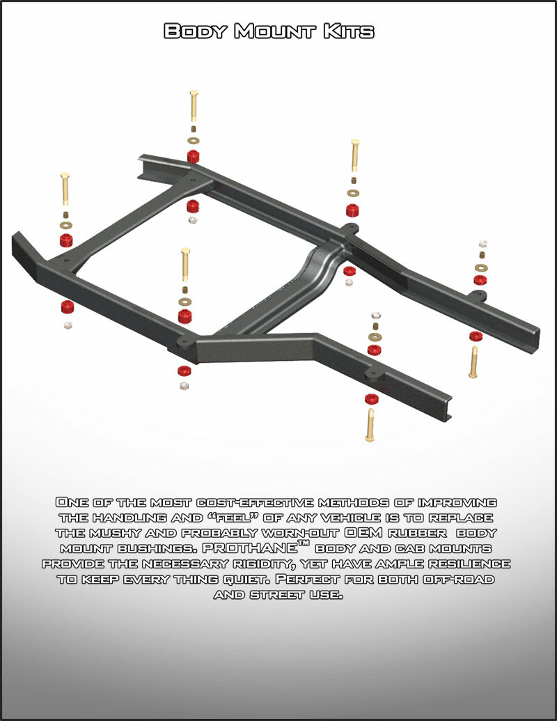 Universal Body Mount Bushings w/Weld In Frame Mount Brackets / Perch 88 ...