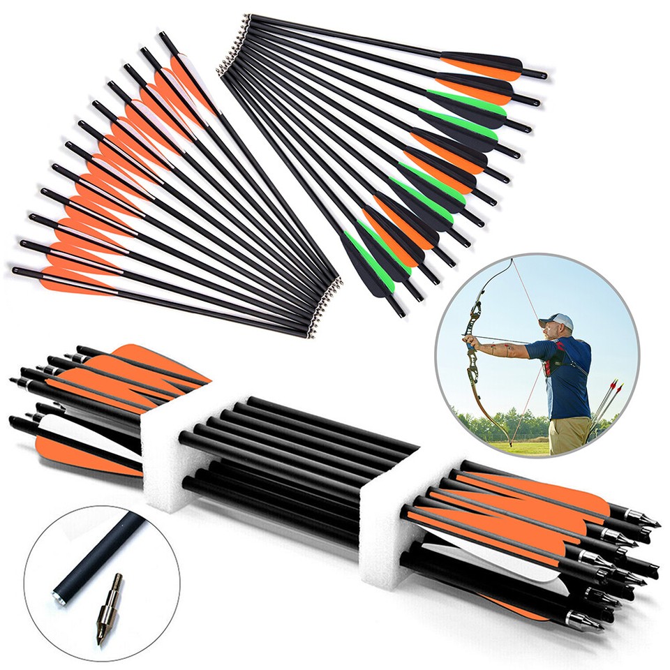 20- Inch Hunting Crossbow Bolts Mix Carbon Arrows 12PCS Archery ...