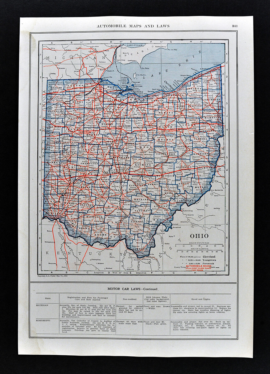 Ohio County Map With Cities And Roads Vintage Map Of Dayton, Ohio 1872
