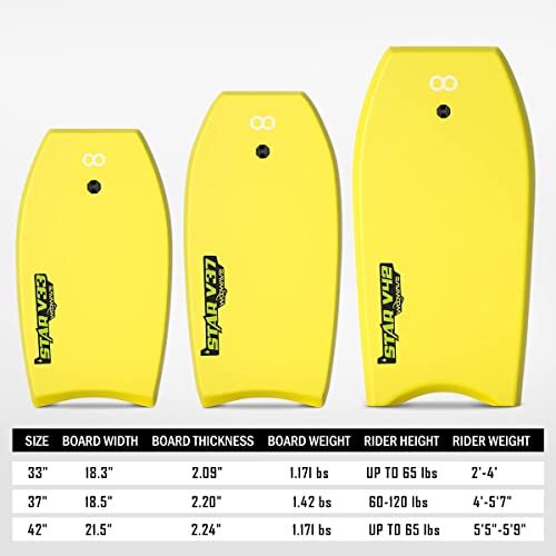 Bodyboard 33-inch/37-inch/42-inch Premium IXPE Body Board with 36inch ...