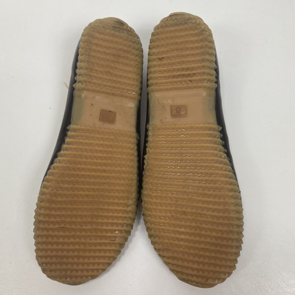 Chooka Duck Skimmer Waterproof Rain Flats Shoes Sz 8 Rubber Black Bow ...