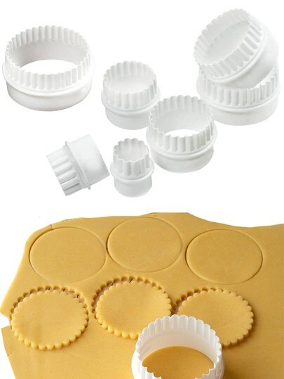 6PCS Round Cookie Slicer Set Shapes Random Color Circle Pastry Moulds ...