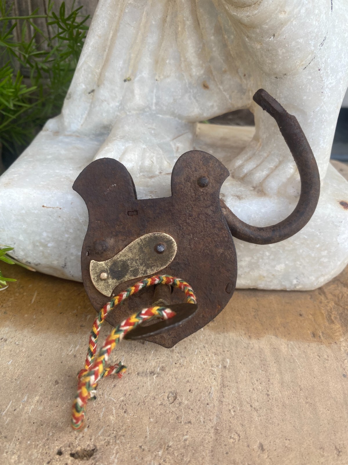 Antique Hand Crafted Iron & Brass Made Padlock Old Indian House Safety ...