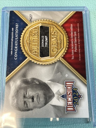 2024 Decision Donald Trump Political Gems Green Foil Insert Card #d 2/ ...