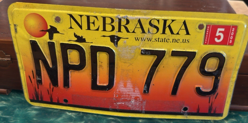 Nebraska 2005 State License Plates NPD 779 Sunset Design Lot of 2 ...