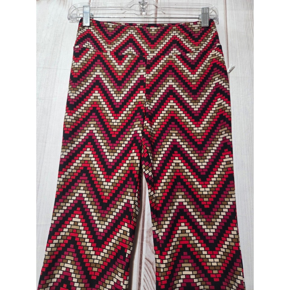 No Boundaries Womens Bell Bottom Pants Geometric Zig Zag Print Size S ...