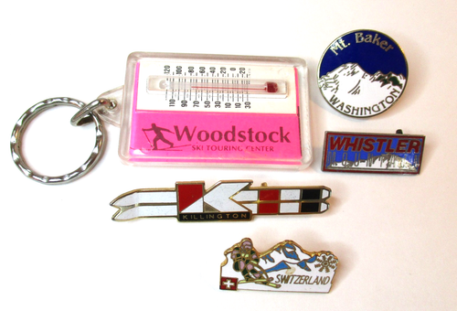 Vintage Enamel Ski Pins Mixed Lot of 5 pcs | eBay