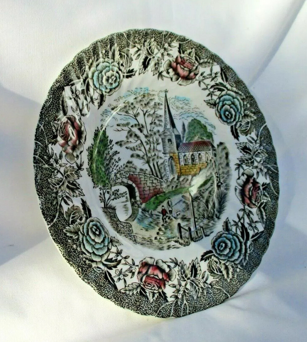 Vintage British Anchor HandTinted English Country Scenes Ironstone 7 ...