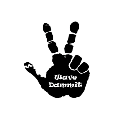 Vinyl Decal- Hand Wave Dammit (Pick Size & Color) Fits Jeep Car Truck ...