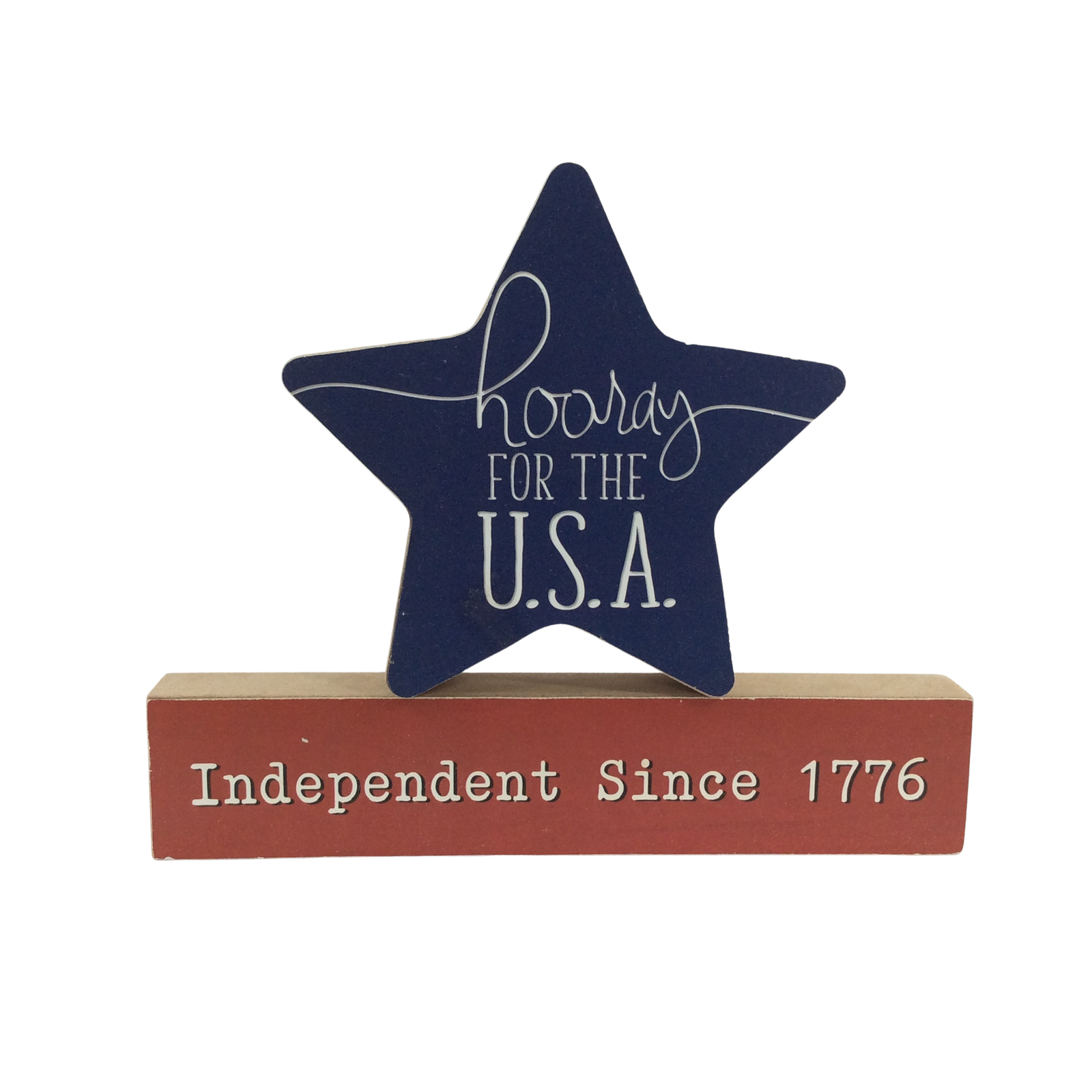 AGD Fall Decor - Hooray for the USA Chunky Wood 2pc Set | eBay