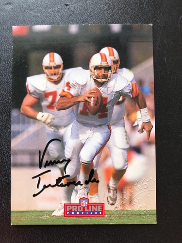 1992 Proline Profiles Autograph Vinny Testaverde Tampa Bay Bucs #6/9 ...
