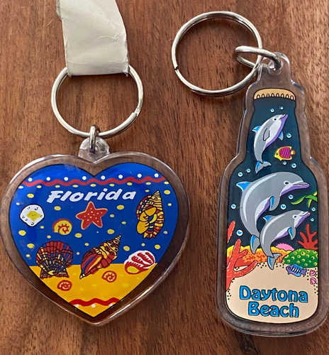 Set of 2 Florida Keychain Keyring 1-Florida 1- Daytona Beach | eBay