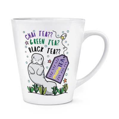 Manatee Tea 12oz Latte Mug Cup - Funny Animal Sea Cute Joke | eBay ...