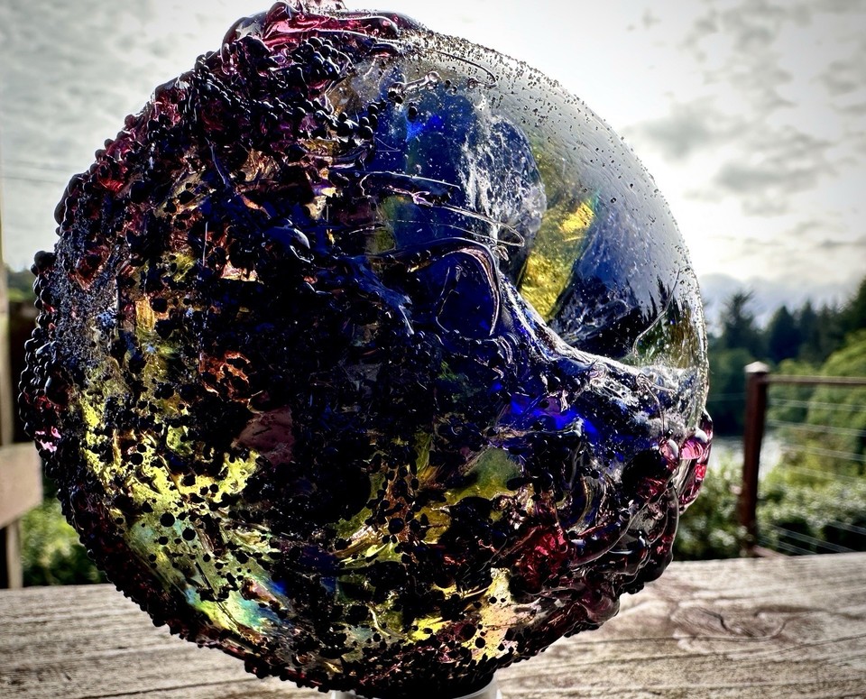 UV Reactive Blown Glass Marble Galaxy Space Toroidal Torus Geometric ...