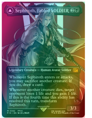 Sephiroth, Fabled SOLDIER (0382) - Foil - Borderless Final Fantasy MTG ...