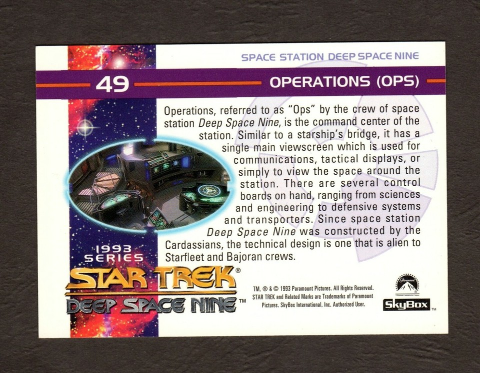 1993 SkyBox Star Trek DS9 Trading Card #49 - Operations (OPS) | eBay