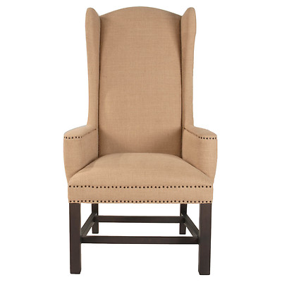 Bennett Arm Chair English Wing Chairs Captain Dining Burlap | eBay