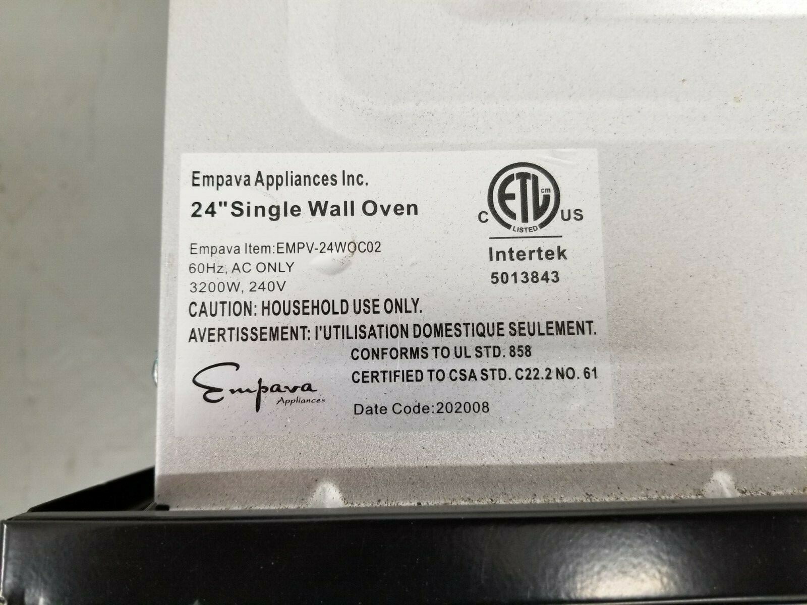 Genuine EMPAVA Single Oven EMPV-24WOC02, Door Handle | eBay