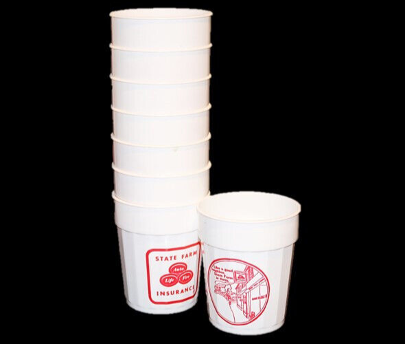 State Farm Insurance Plastic Cups Tumblers White & Red Set of 8 NEW | eBay