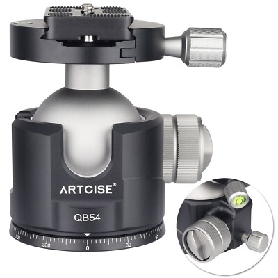 ARTCISE QB54 54mm Low Profile Ball Head CNC Panoramic Heavy duty tripod ...