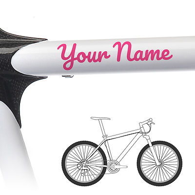 2 x Custom Bike Name Stickers For Cycle Frame - Curly Style | eBay UK