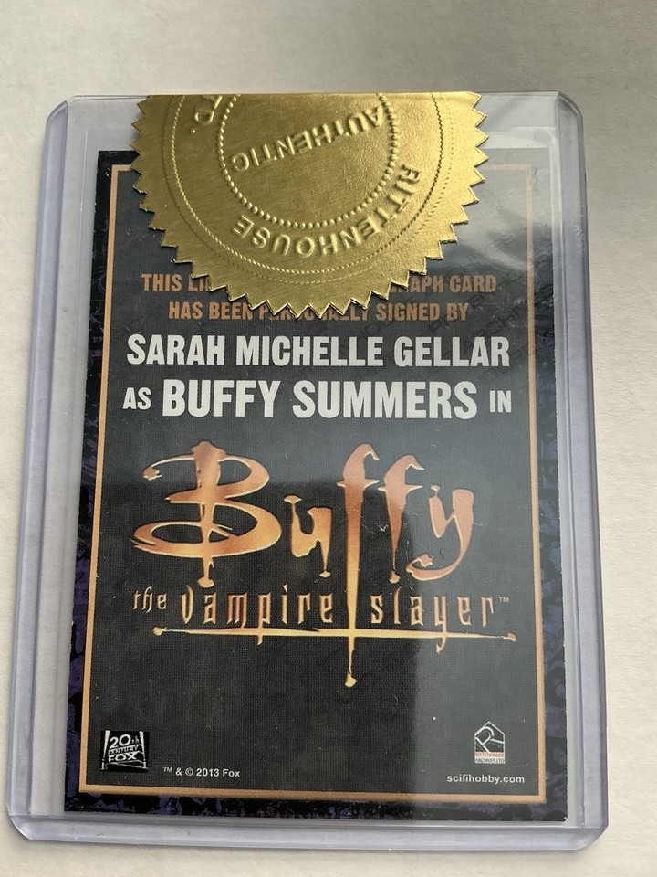 Buffy Vampire Hunter Autographed Trading Card Sealed Sarah Michelle ...