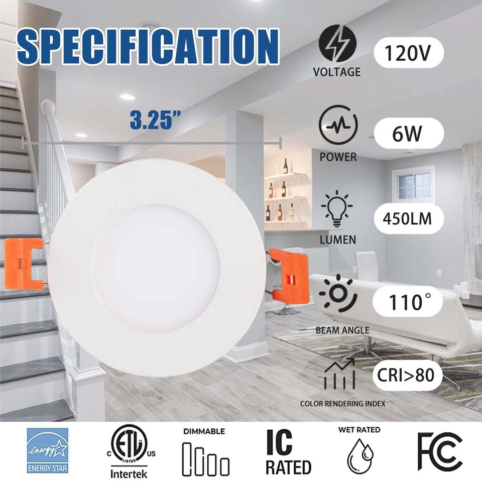 OUKEETO 3 Inch Led Recessed Light, 3000K/ 4000K/ 5000K 3 Color ...